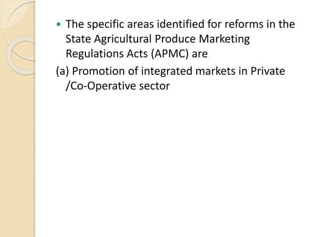 Agricultural marketing in india apmc | PPTX | Agriculture | Industries