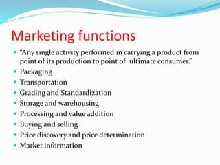 Agricultural marketing basics | PPTX