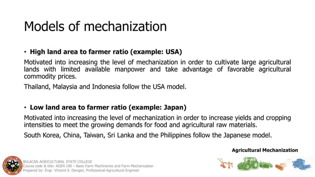 Agricultural Mechanization (Philippines) | PPT