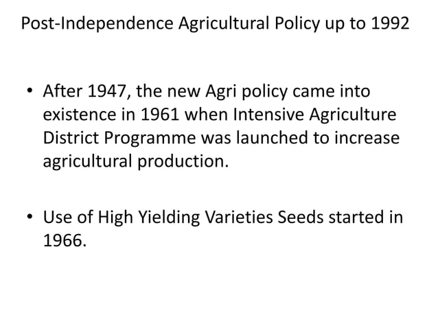 Agricultural Policy.ppt | Agriculture | Industries