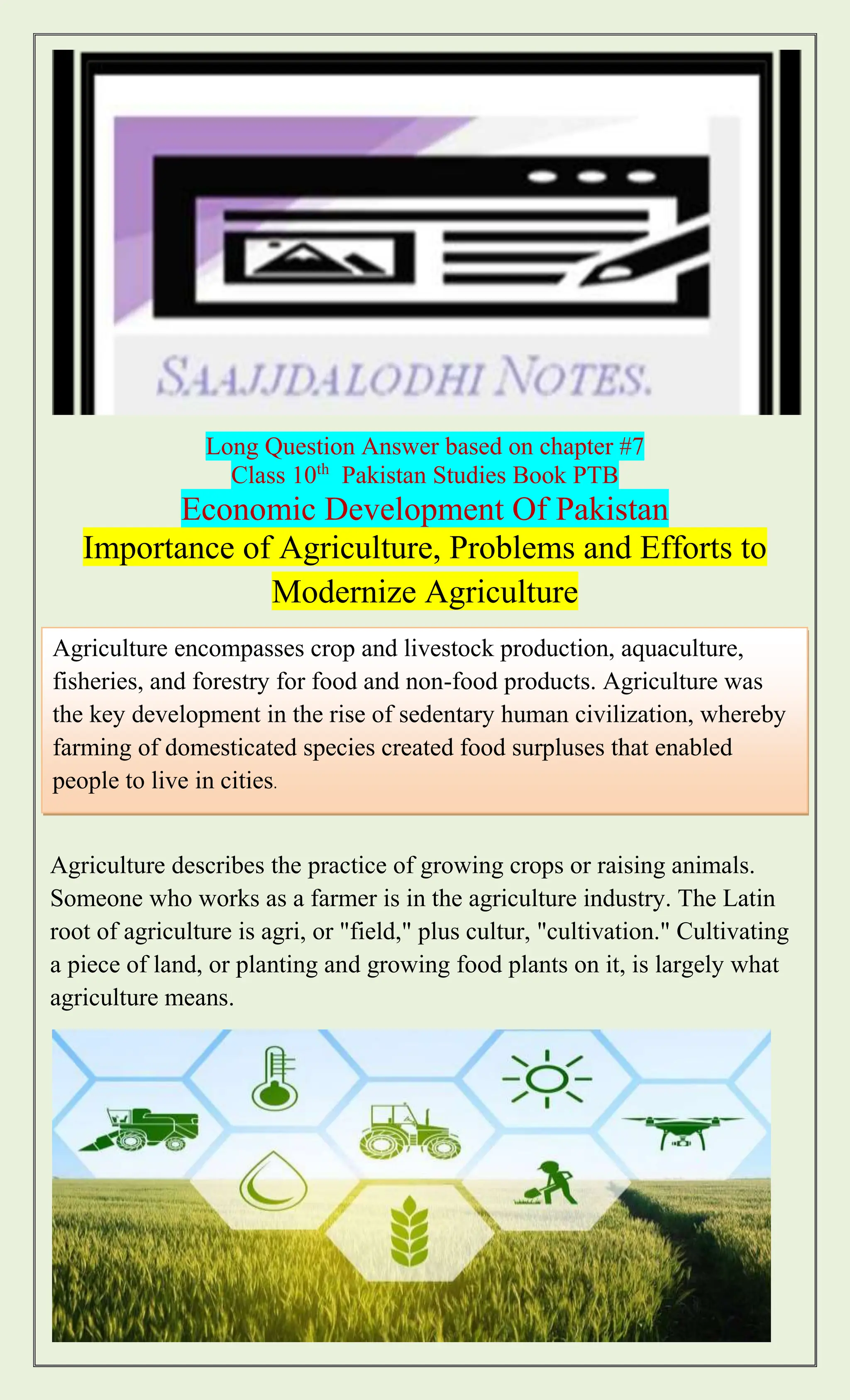 agricultural problemsImportance of Agriculture, Problems and Efforts to ...
