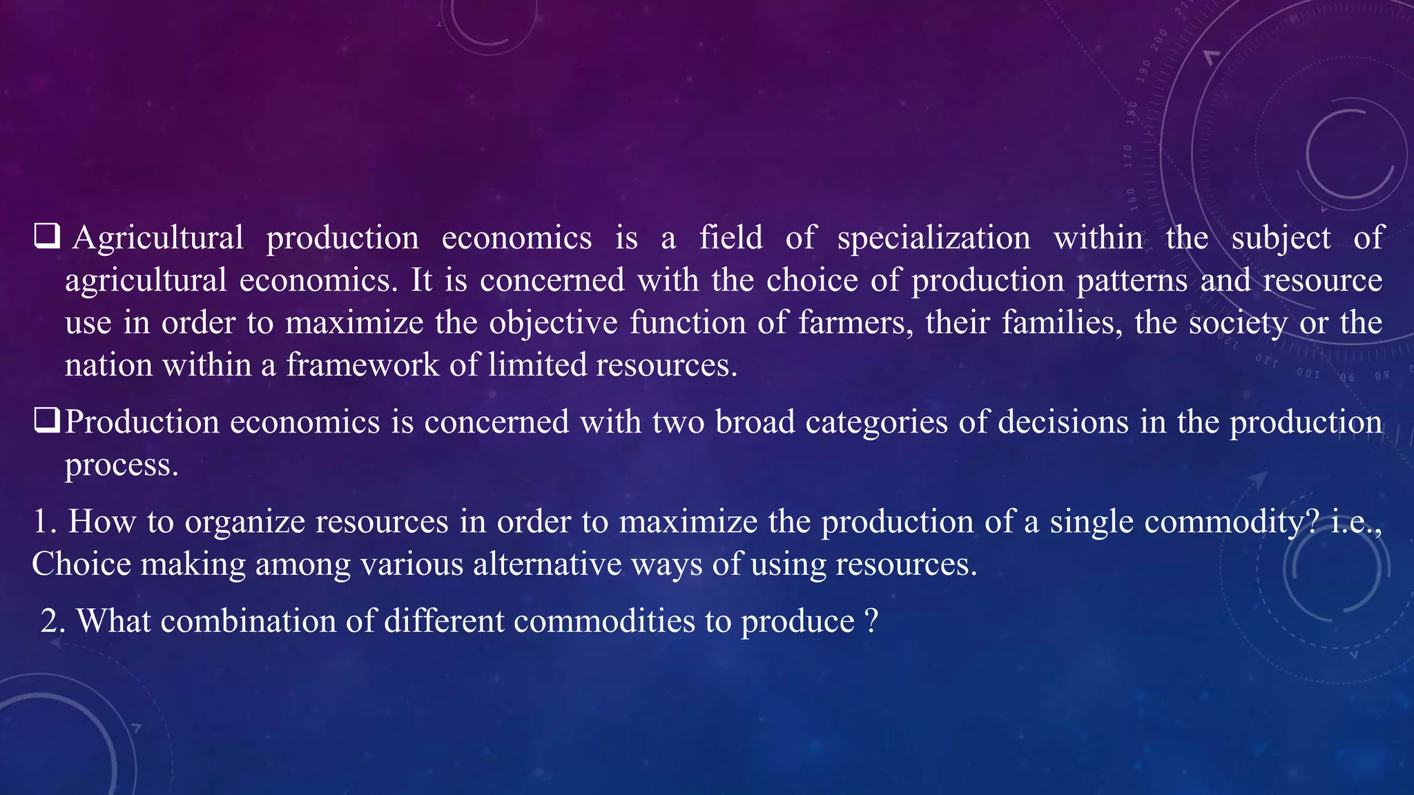 Agricultural production economics | PPTX