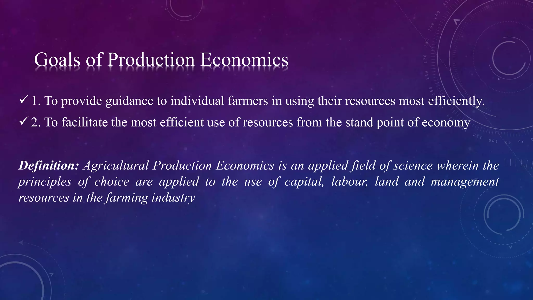 Agricultural production economics | PPTX