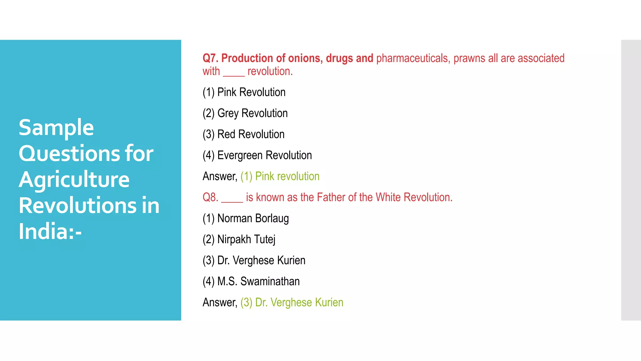 Agricultural Revolutions in India | PPTX