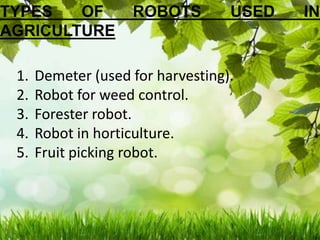 Agricultural robot | PPTX