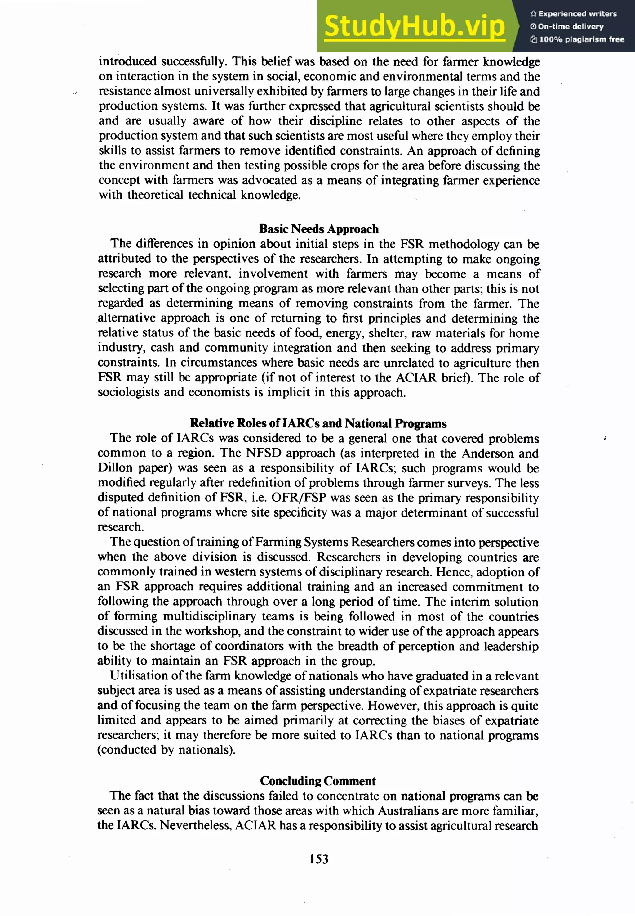 Agricultural Systems Research For Developing Countries | PDF