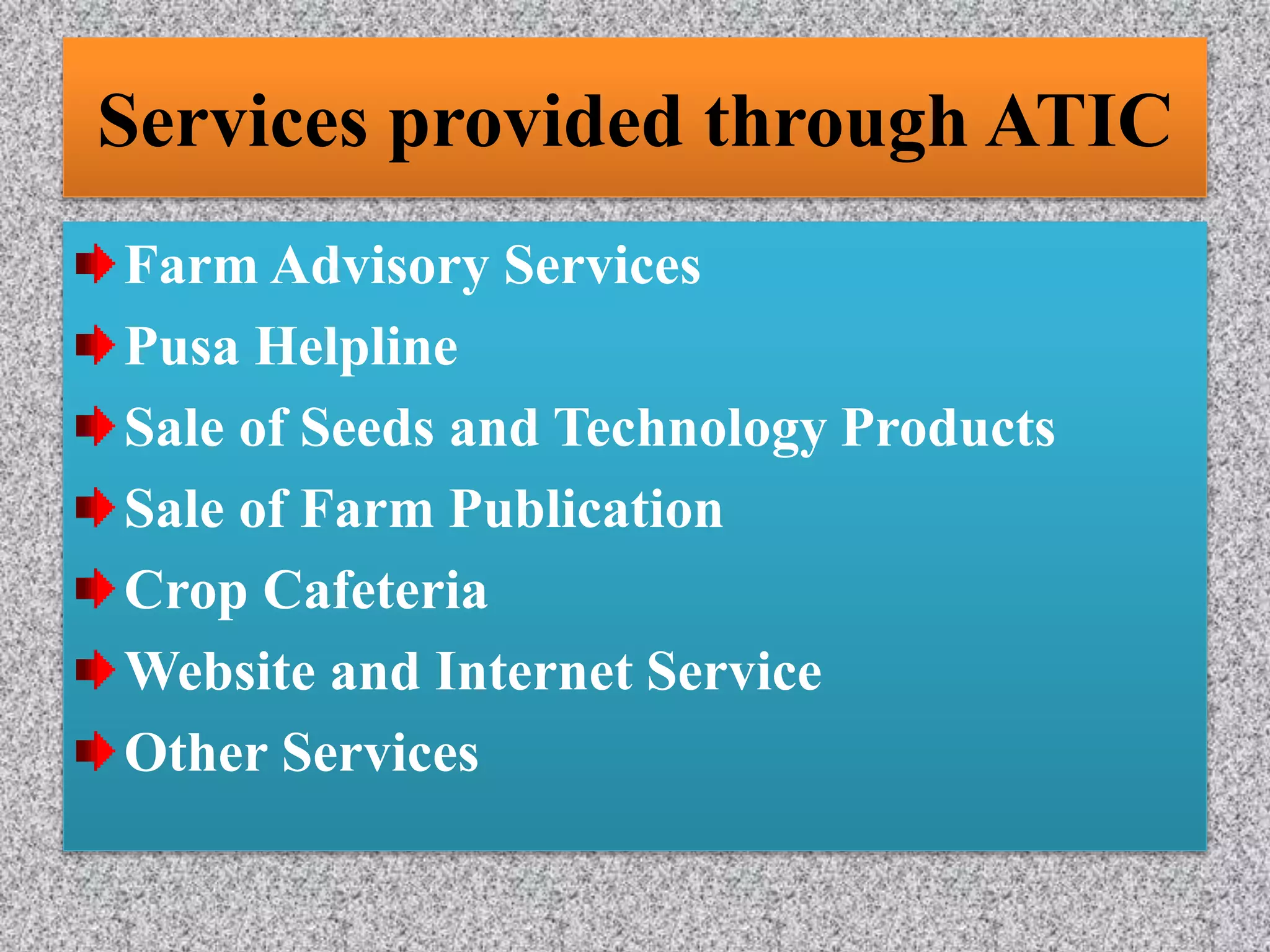 Agricultural Technology Information Center (ATIC) | PPTX