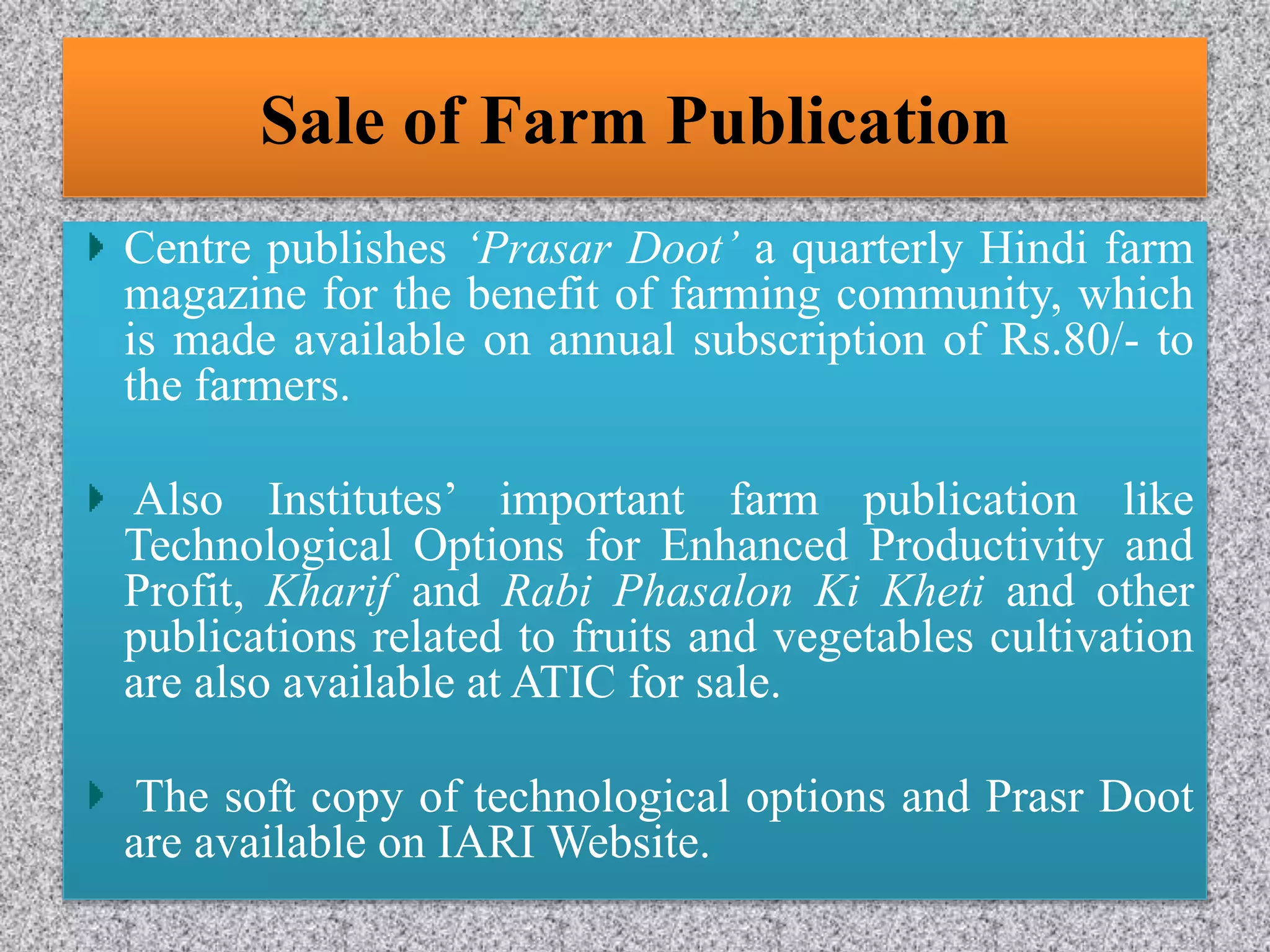 Agricultural Technology Information Center (ATIC) | PPTX