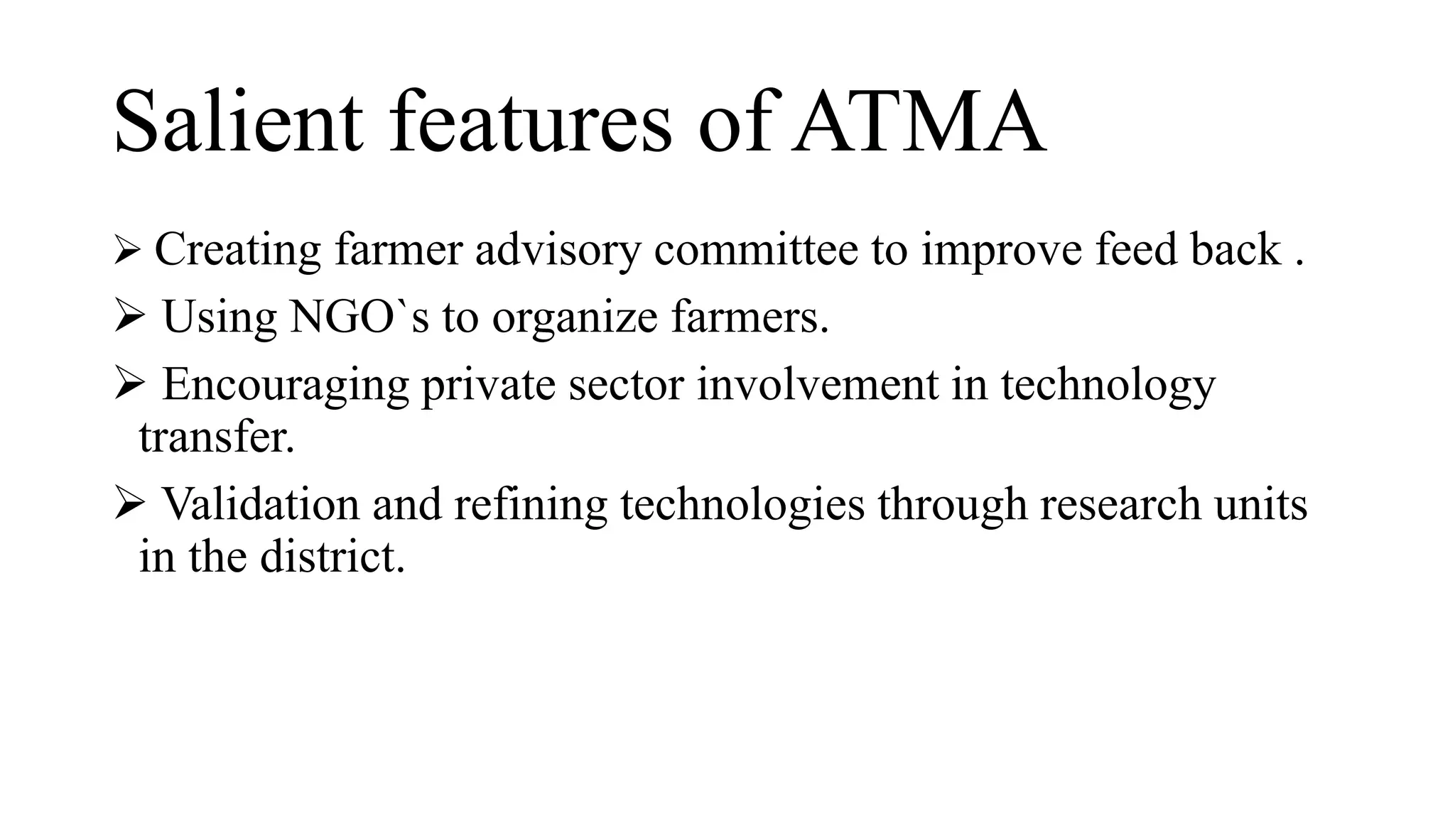 Agricultural technology management agency (atma) | PPTX