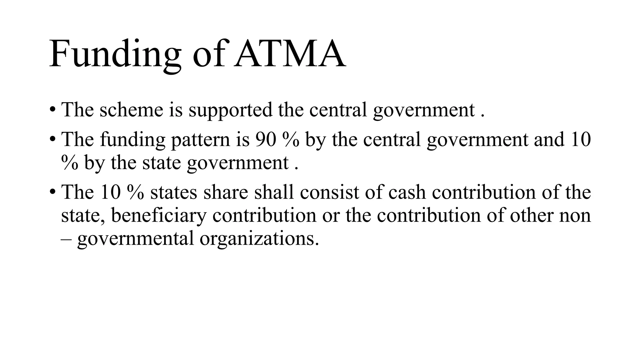 Agricultural technology management agency (atma) | PPTX