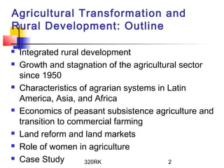 Agricultural transformation and rural development chapter6 | PPT