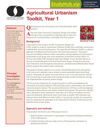 Agricultural Urbanism Toolkit | PDF