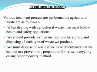 Agricultural waste management | PPTX