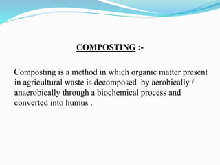 Agricultural waste management | PPTX
