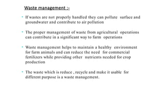 AGRICULTURAL WASTE MANAGEMENT.pptxnjdjdjmdkdkfkfkfkkf | PPTX