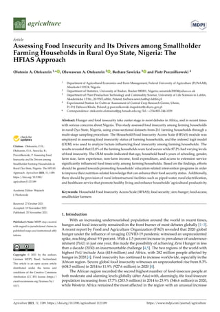 Assessing the Prevalence and Severity of Global Hunger and Food ...