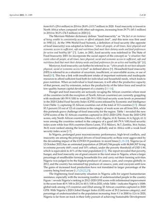 Assessing the Prevalence and Severity of Global Hunger and Food ...