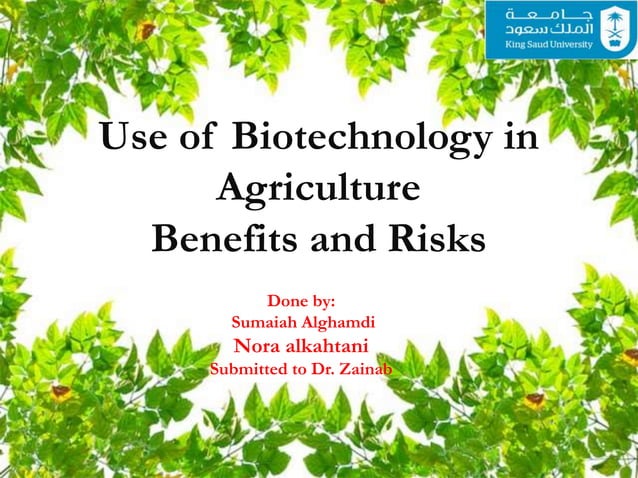 biotechnology in Agriculture | PPTX | Biotech and Biomedical Industry ...