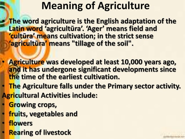 Agriculture geography class 8th | PPTX