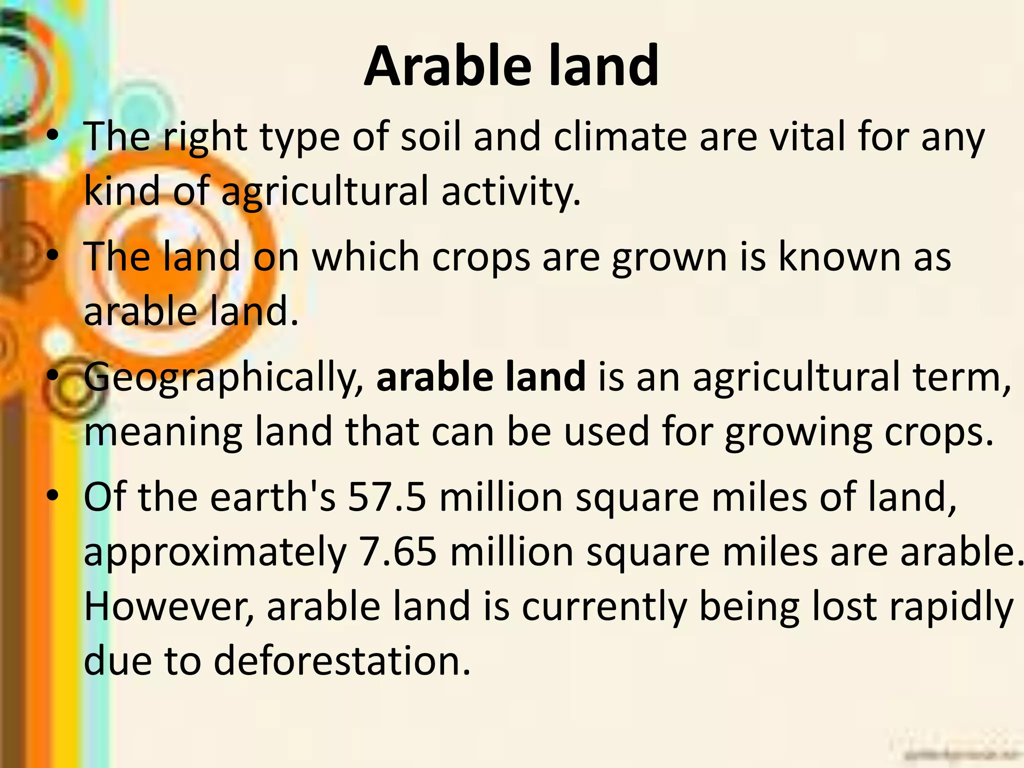 Agriculture geography class 8th | PPTX