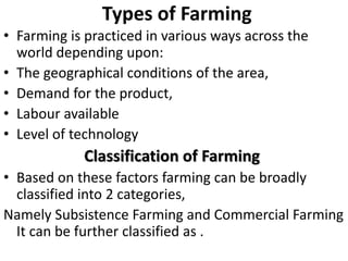 Agriculture geography class 8th | PPTX