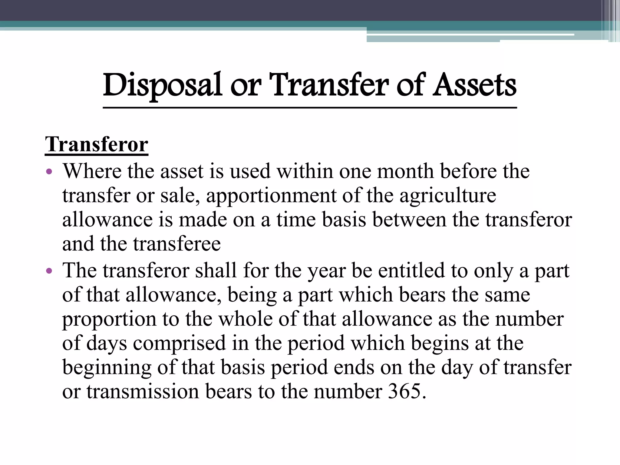 Agriculture allowance and approved agriculture project | PPTX