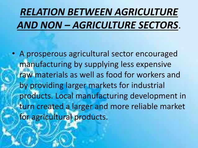 Agriculture and non agriculture sectors of economy | PPT
