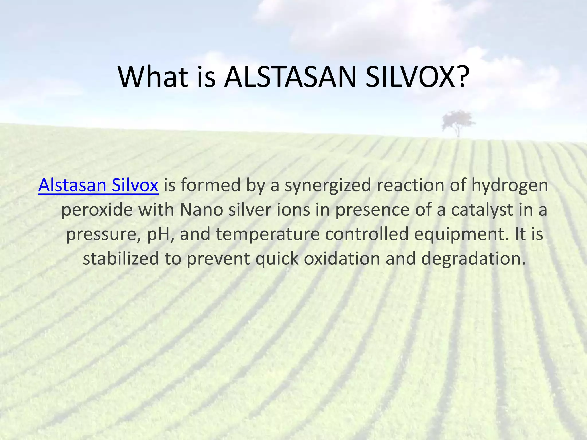 Application in the agriculture sector of Silver Hydrogen Peroxide | PPTX