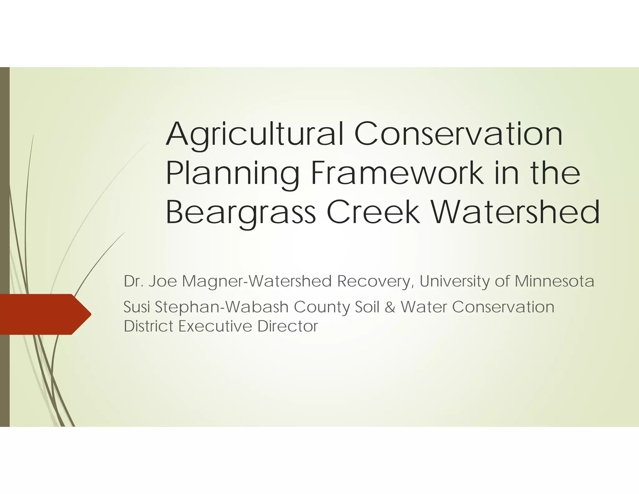 Agriculture Conservation Planning Framework Magner Pdf Agriculture