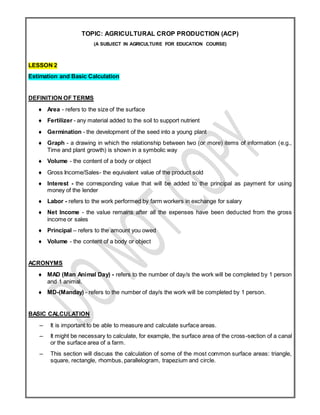 Agriculture Crop Production (ACP) | DOCX