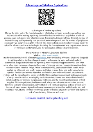 Agriculture Essay | PDF