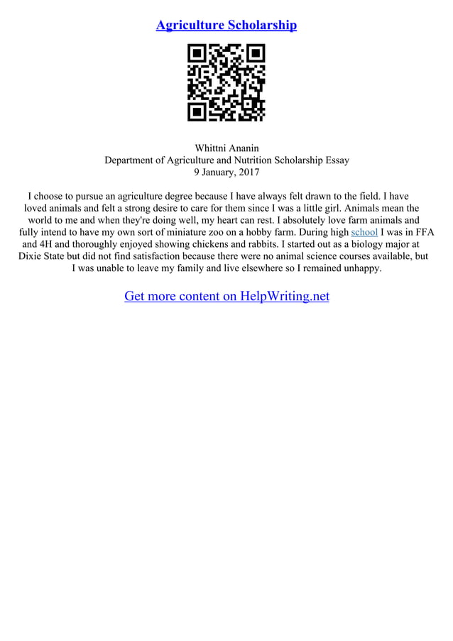 Agriculture Essay | PDF