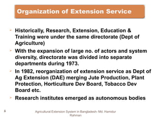 Agriculture Extension system in Bangladesh | PPT