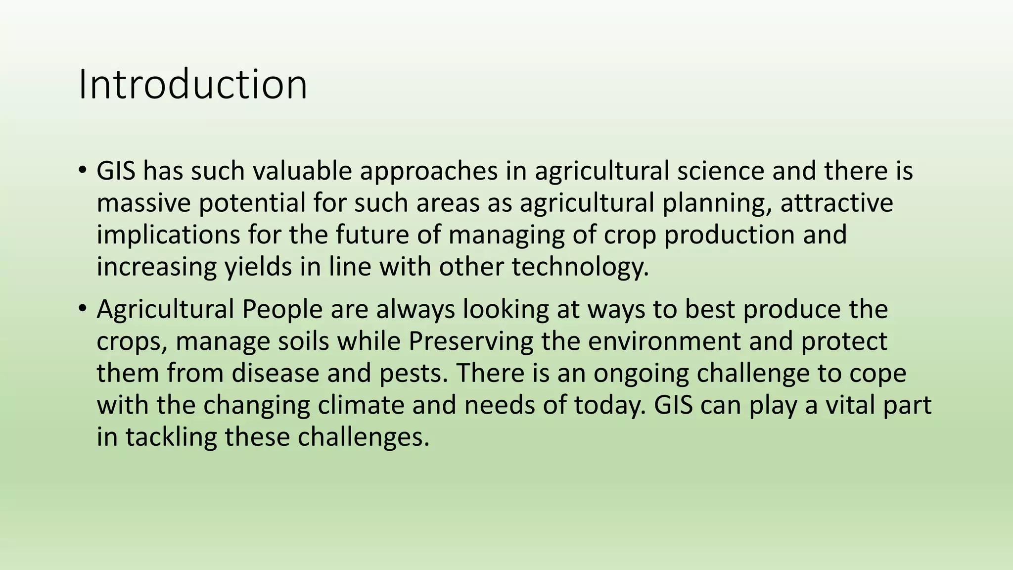Agriculture & gis | PPTX