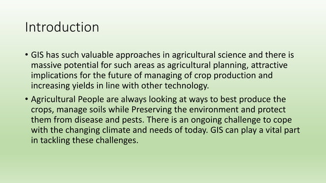 Agriculture & gis | PPTX