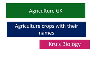 King and Queen of agriculture crops - Agriculture gk | PPTX