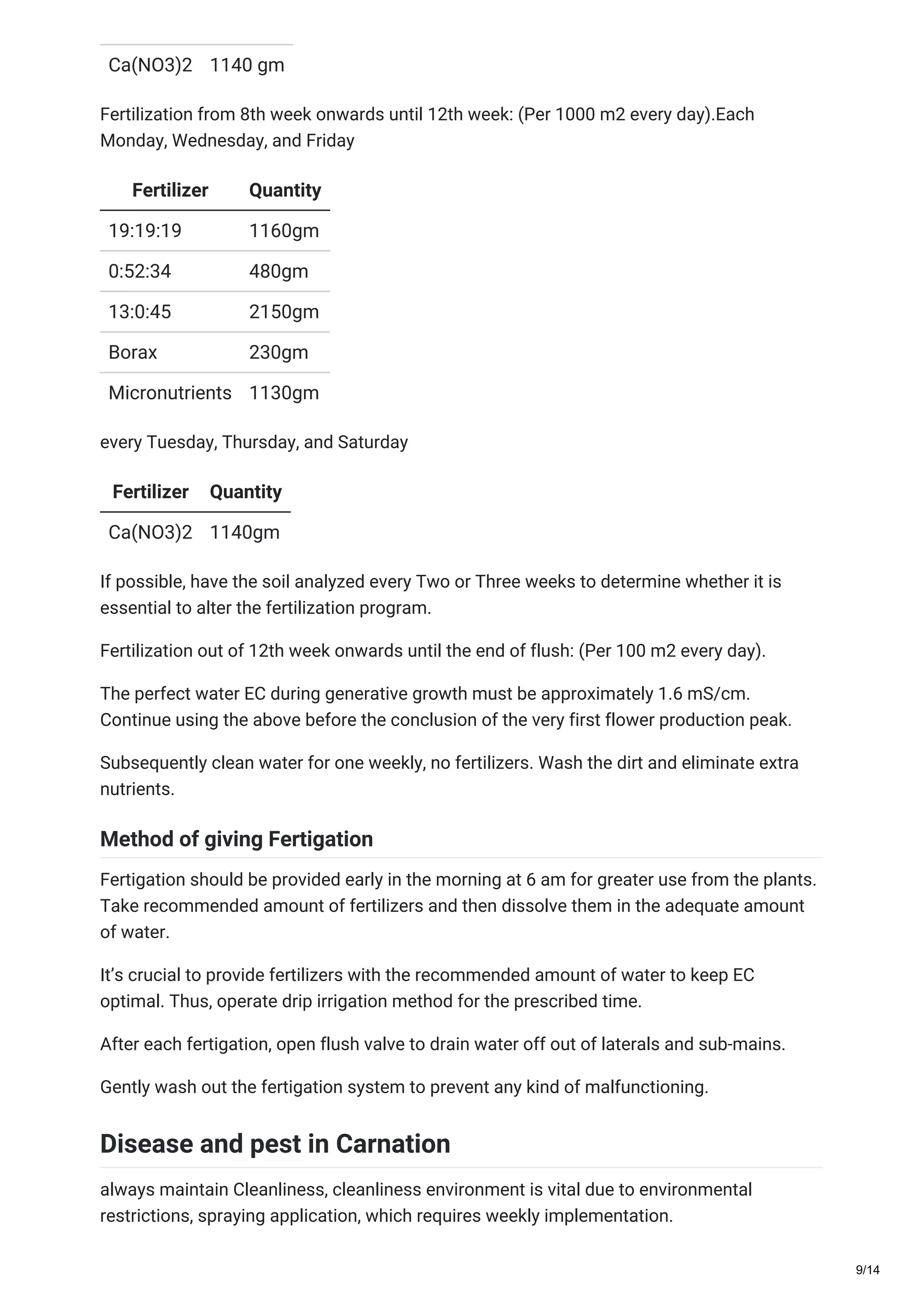 carnation cultivation guide | PDF