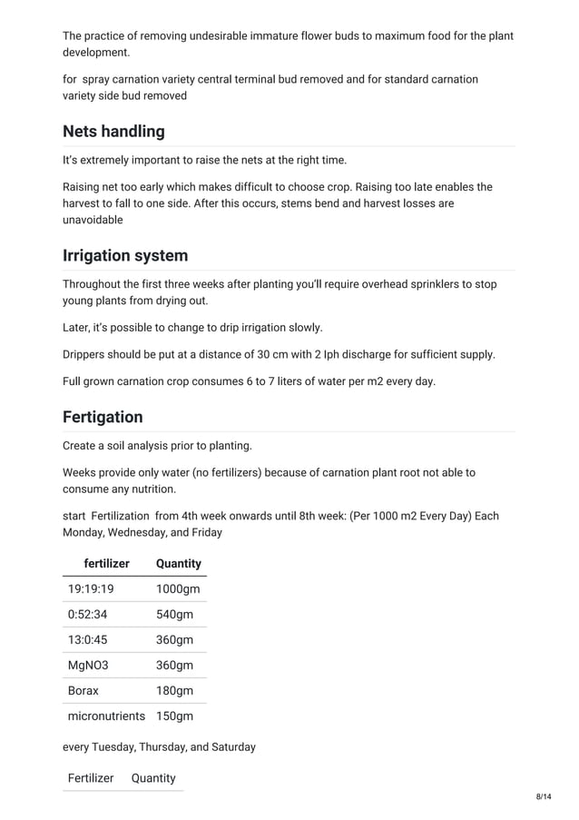 carnation cultivation guide | PDF | Agriculture | Industries