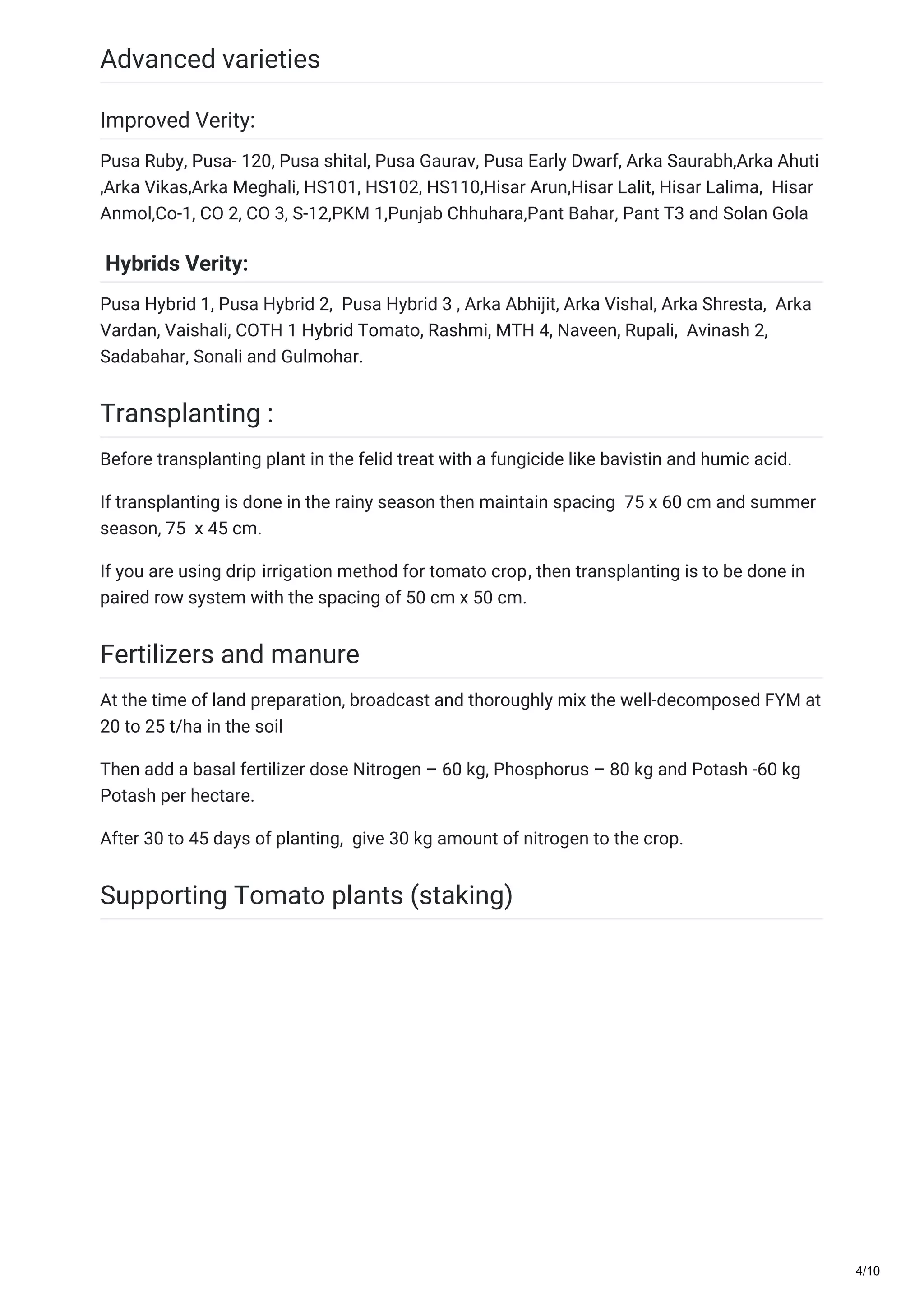 Tomato cultivation guide 2018 | PDF
