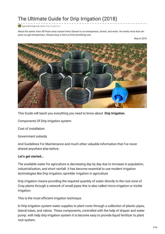 The ultimate guide for drip irrigation 2018 | PDF