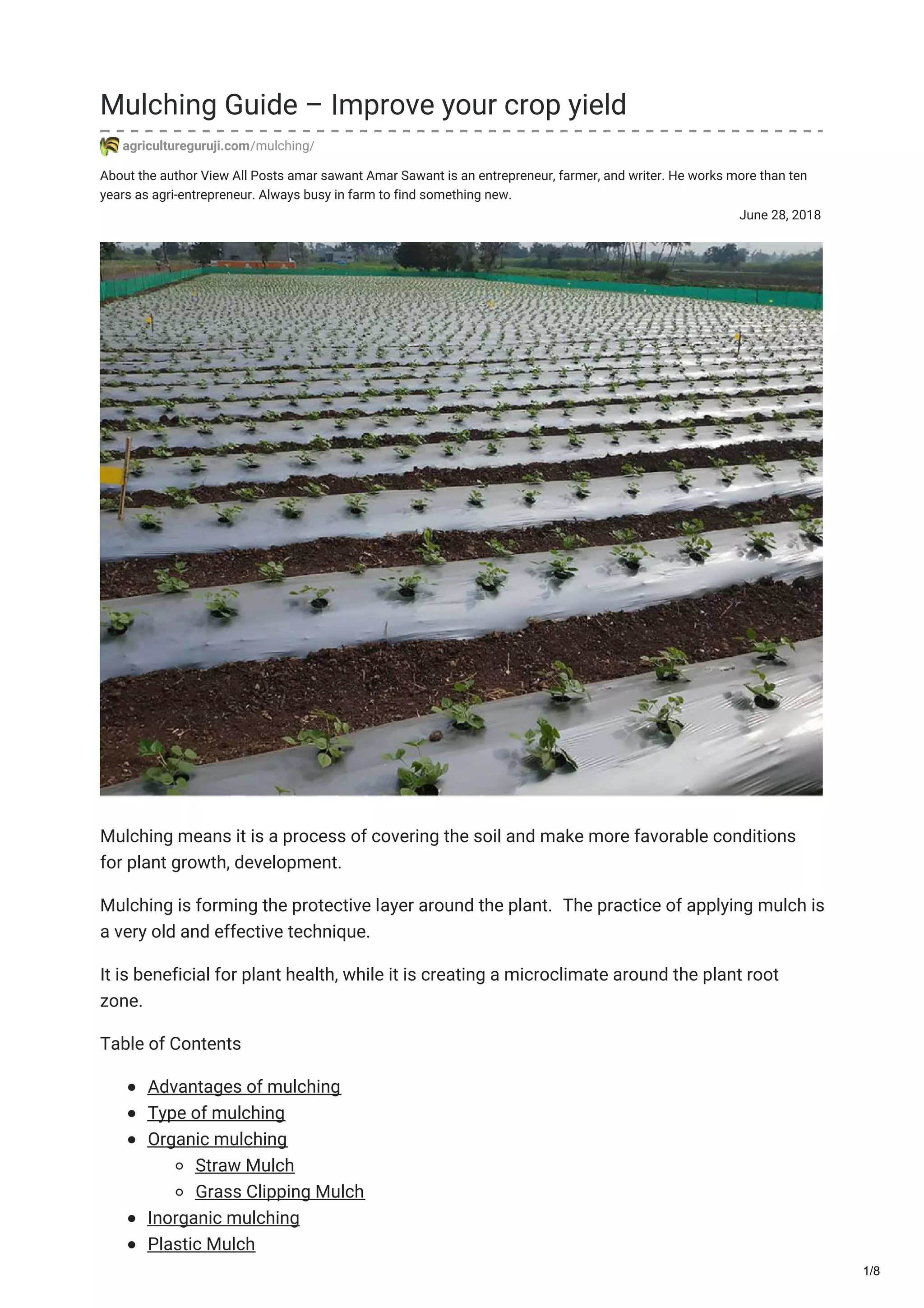 Mulching guide improve your crop yield | PDF