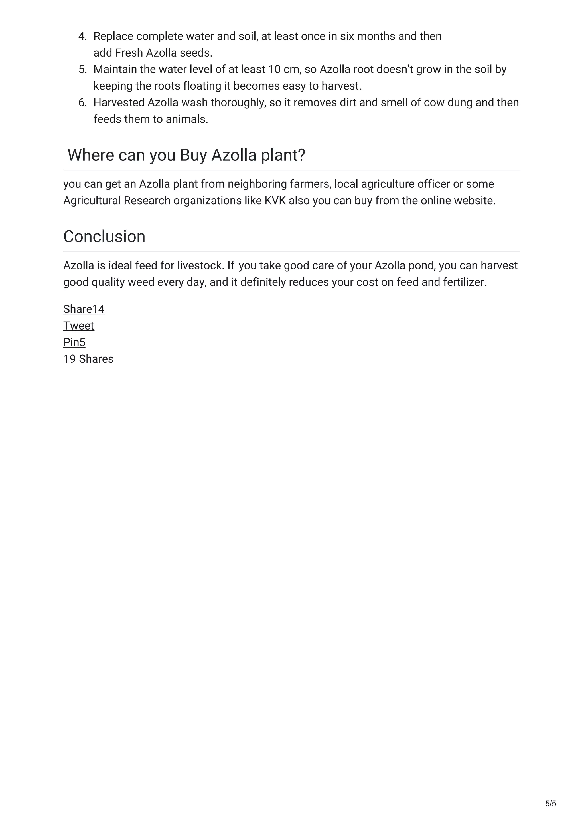 Azolla cultivation guide ( Rich proteins feed for cattle poultry fish ...