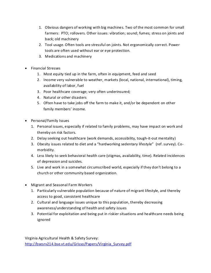 Agriculture Health and Safety