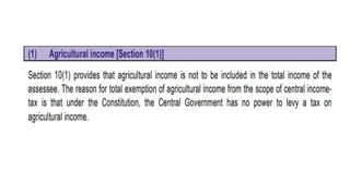 agriculture_income and exemption under section 10 | PPTX