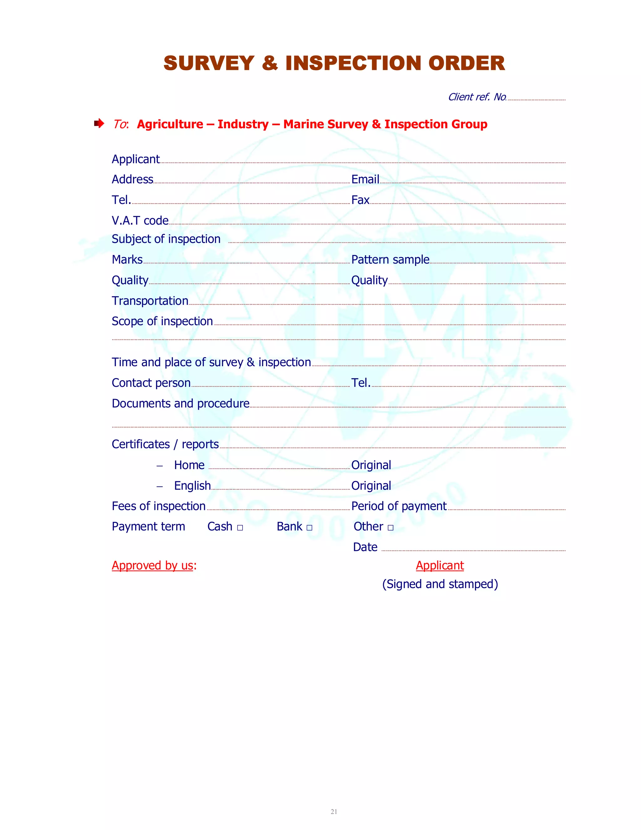 Marine Surveyors Tally and Quality Cargo Inspection Company | PDF