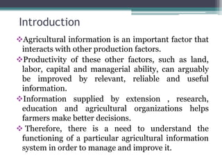 Agricultural Information System | PPTX