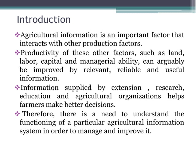 Agricultural Information System | PPTX
