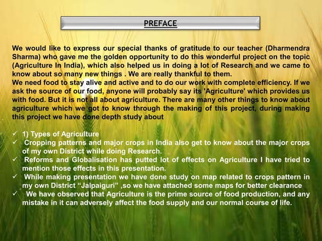 Agriculture in india ppt | PPTX | Agriculture | Industries