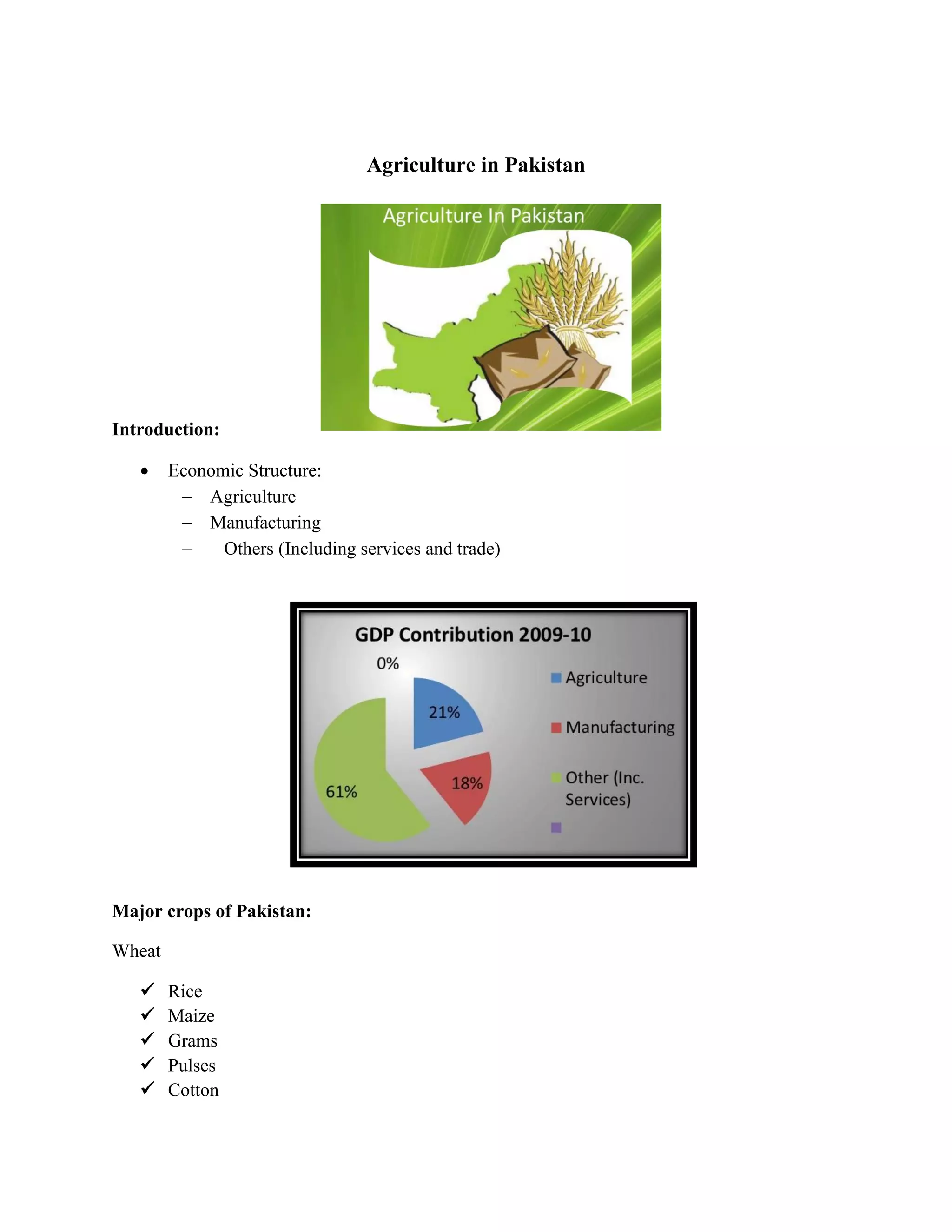 Agriculture in pakistan | PDF