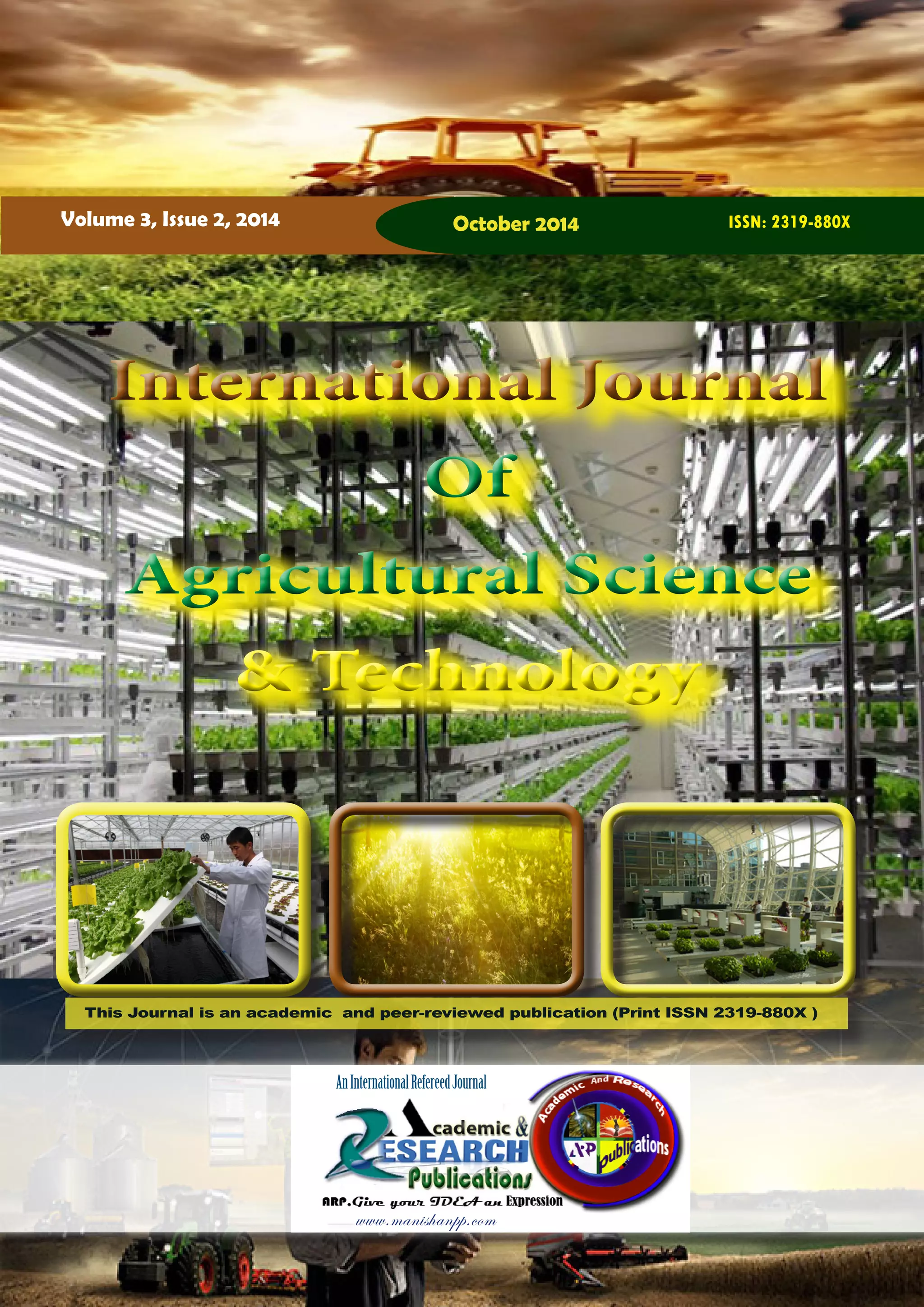International Journal of Agricultural Science and Technology (IJAgST) vol 3 s2 oct14 | PDF
